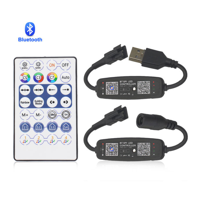 Bluetooth 28Keys Controller USB 5V DC 12V 24V Remote APP Control Music for Pixel LED Strip Light ...