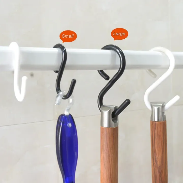 S-Shaped Hooks Soft Head Buckle Easy Twist Wardrobe Railing Kitchen ...