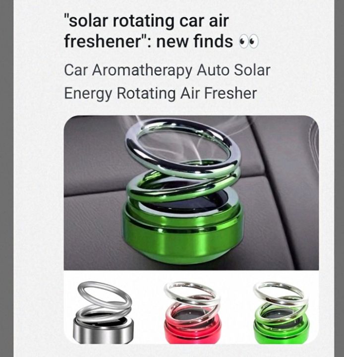 Vehicle fragrance Diffuser solar power rotations | Daraz.lk
