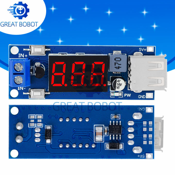 BS 1PCS DC DC Step Down Module Two-wire Voltmeter 5 V USB Charger or ...