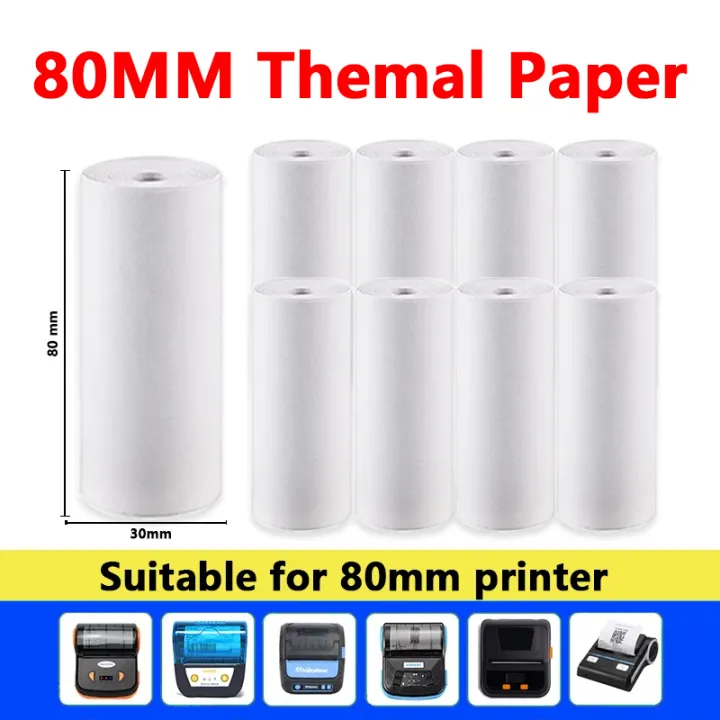 80mm Thermal White Paper 2/6/10Roll Receipt Paper For Wireless Thermal ...