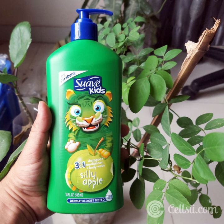 Suave Kids 3-in-1 Silly Apple Shampoo + Conditioner + Body Wash, 532ml ...