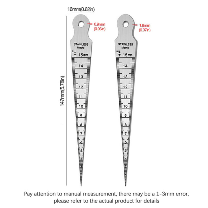 For Taper Aperture Scale Diameter Ruler Hole Measuring Tool 1-15mm ...