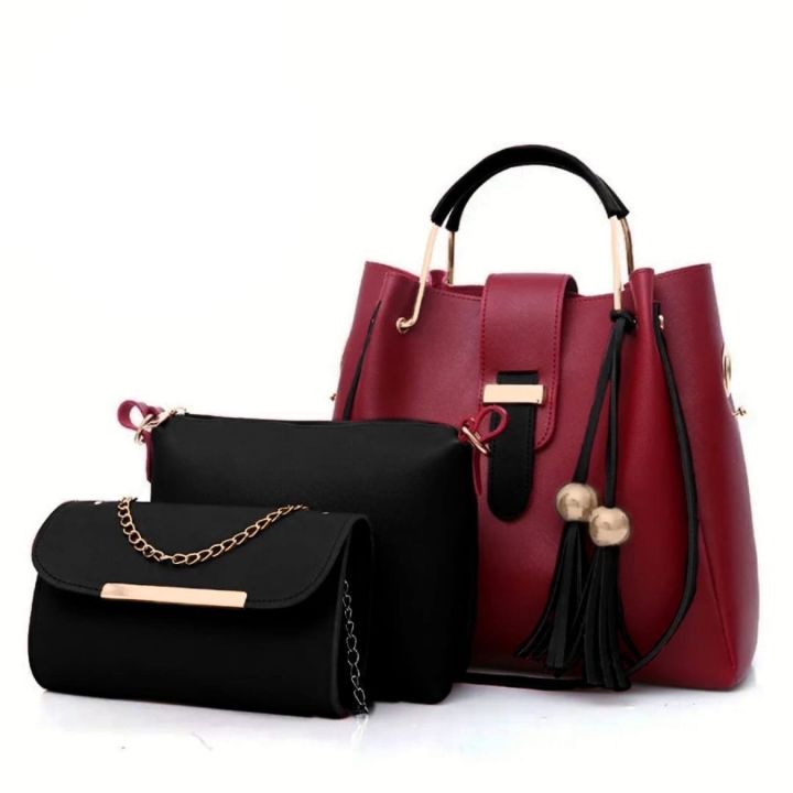 3 piece Ladies' PU Leather Handbags - Stylish Crossbody Shoulder Bags ...