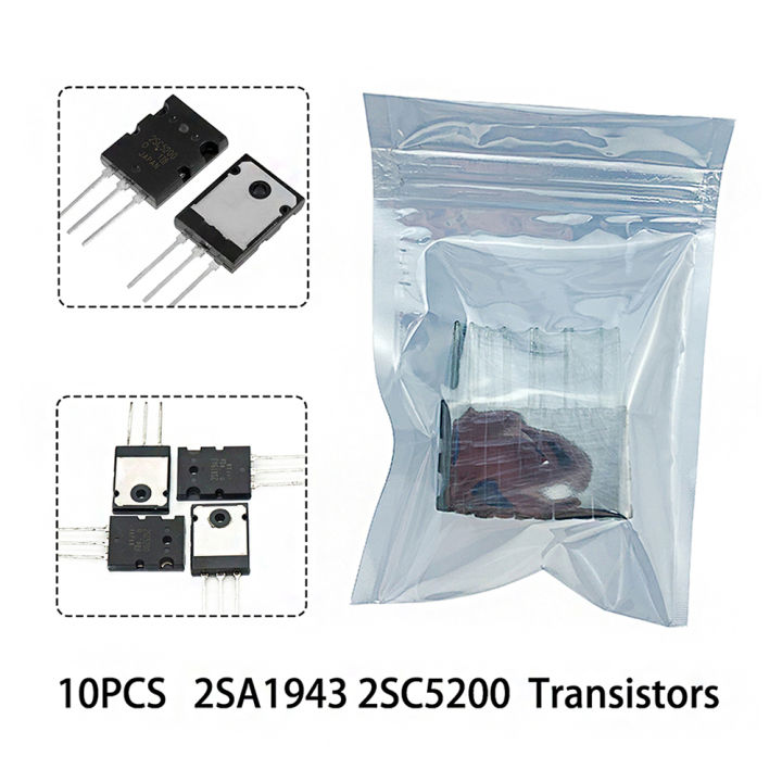 10PCS=5Pairs Amplifier Transistor 2SA1943 2SC5200 High Power Audio Silicon Transistor A1943 ...