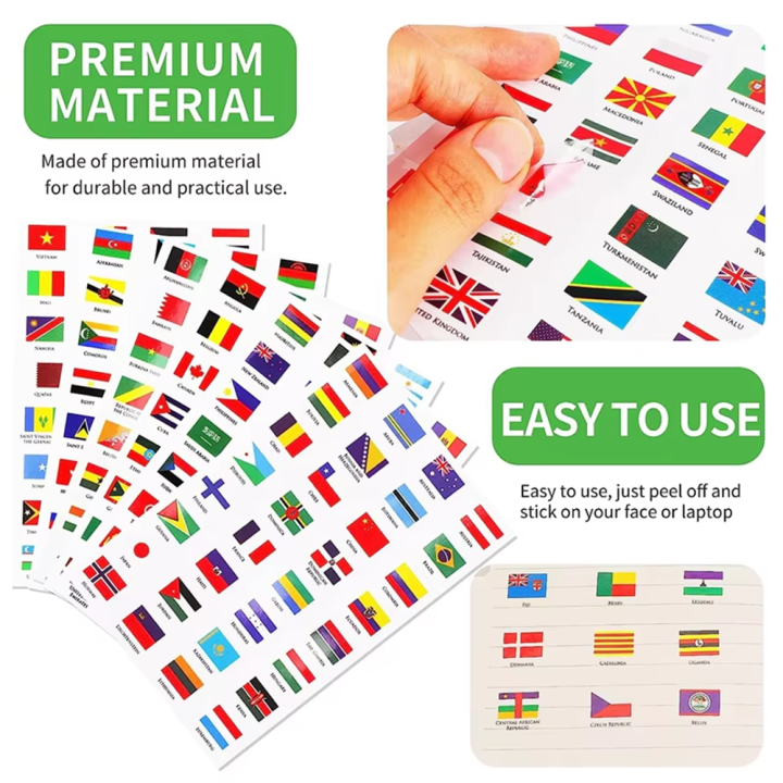 192 Countries World Flag Stickers Self-Adhesive World Country Travel ...