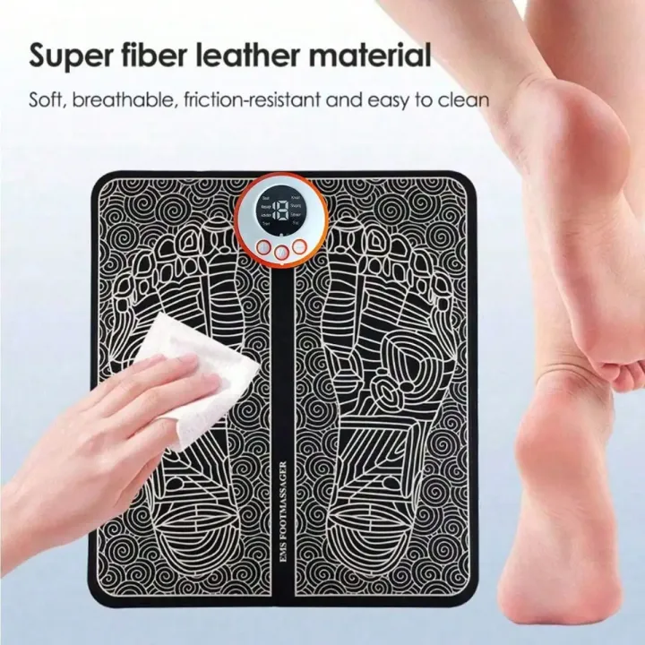 Electric EMS Foot Massager Pad Portable Foldable Massage Mat Muscle ...