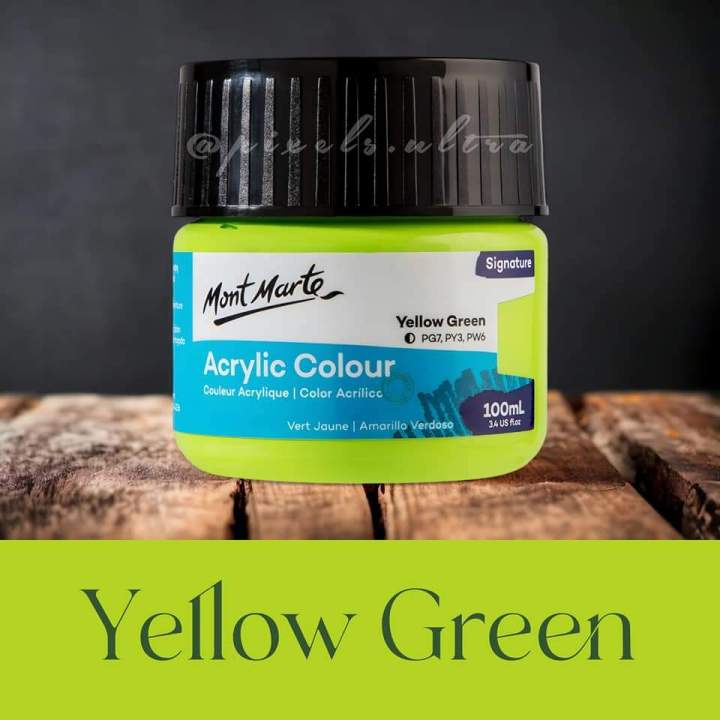 Mont Mart Acrylic Colour 100 Ml yellow Green | Daraz.com.bd