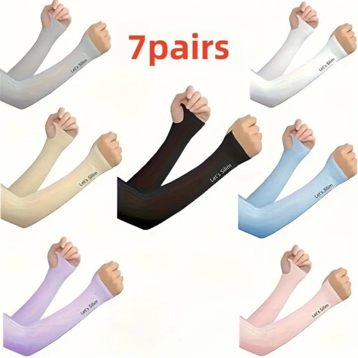 7 pairs of sun and shade arm covers, arm guards, fashionable sleeves ...