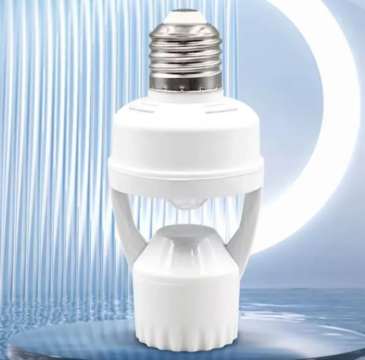 Motion Sensor Bulb Holder Light Socket, Screw Light Bulb 360° Holder ...