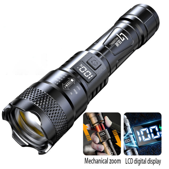 LED Ultra Powerful 18650 Flashlight Waterproof Lamp USB Rechargeable ...