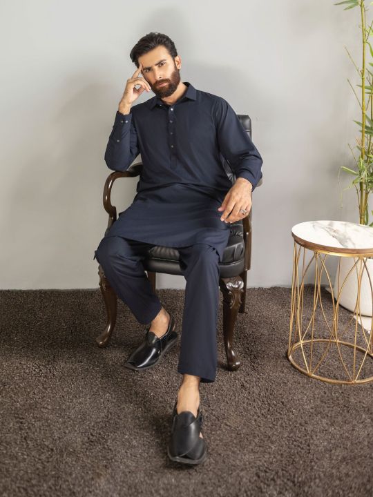 Men Black Suit | Wash and wear | Stitch / Unstitch | Daraz.pk