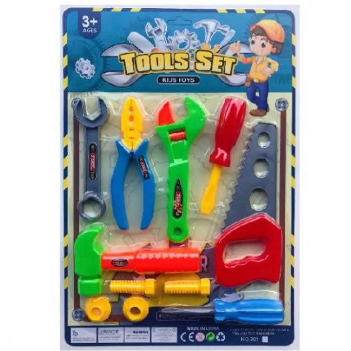 Kids Plastic Construction Tool Set – 8-Piece 'My Tools' Little Worker ...