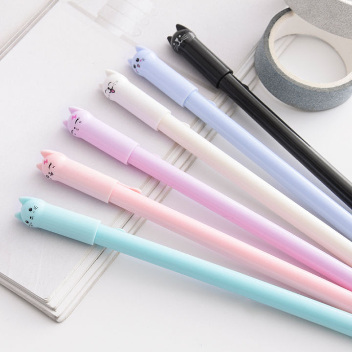 1-6-30 pcs Cute Kawaii Cat Gel Pen Cartoon Writing Office School ...