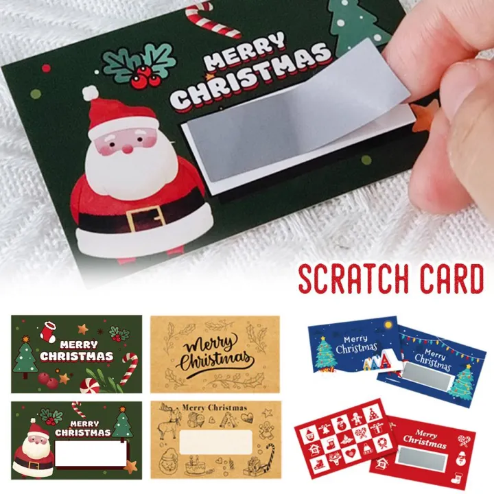 30Pcs Christmas Scratch Off Cards Santa Claus Tree Design Party Favors ...
