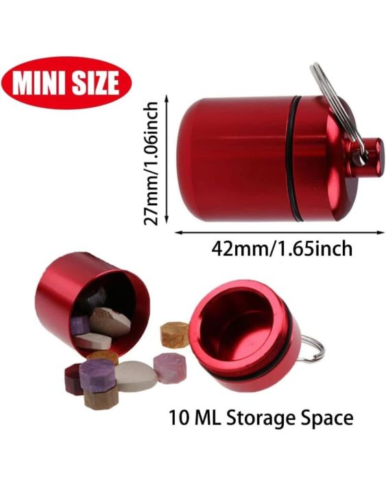 Aluminum Pill Case Key Chain Waterproof Seal Medicine Organizer Bone ...