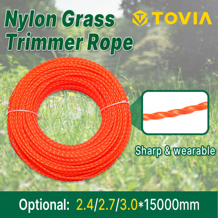 15m*2.4mm/2.7mm/3mm Mowing Nylon Grass Trimmer Rope Brush Cutter ...