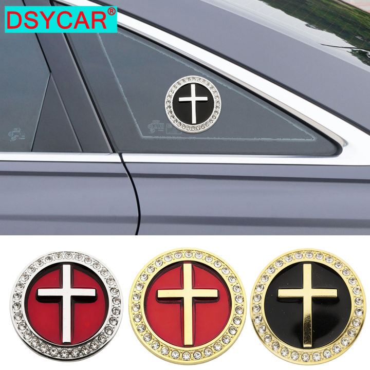 1PCS Cross Car Sticker Metal Sport Car Truck Side Fender Rear Trunk ...