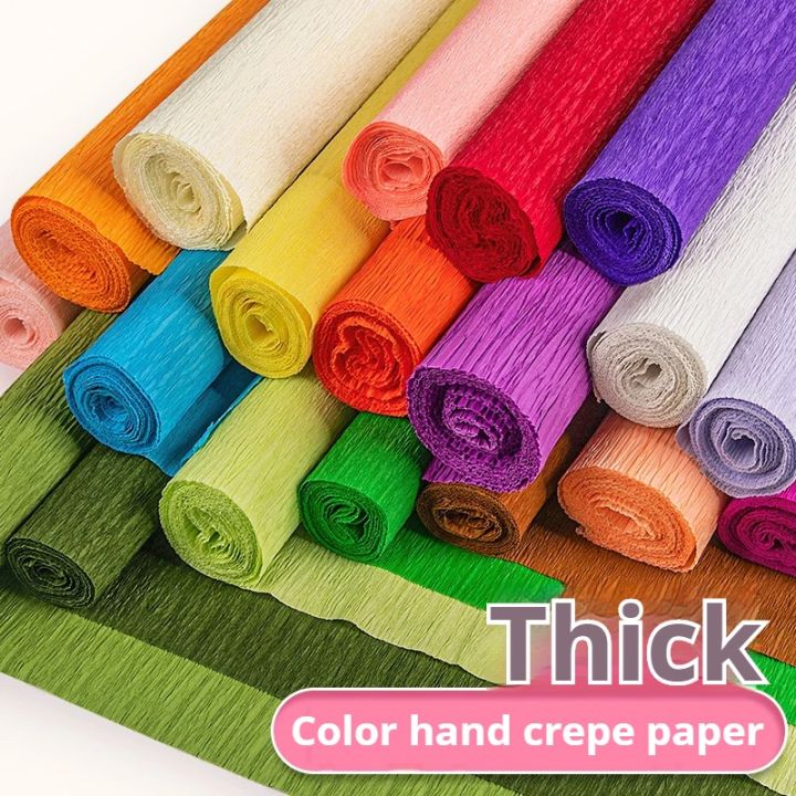 20 Colors 250x50cm Colored Handmade Crepe Paper Roll Origami Crinkled ...