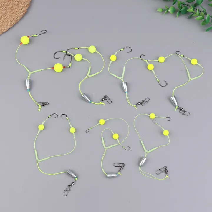 1Pc Double Hook Fishing Hair Rigs Hook Reverse Bottom Line Suspension ...