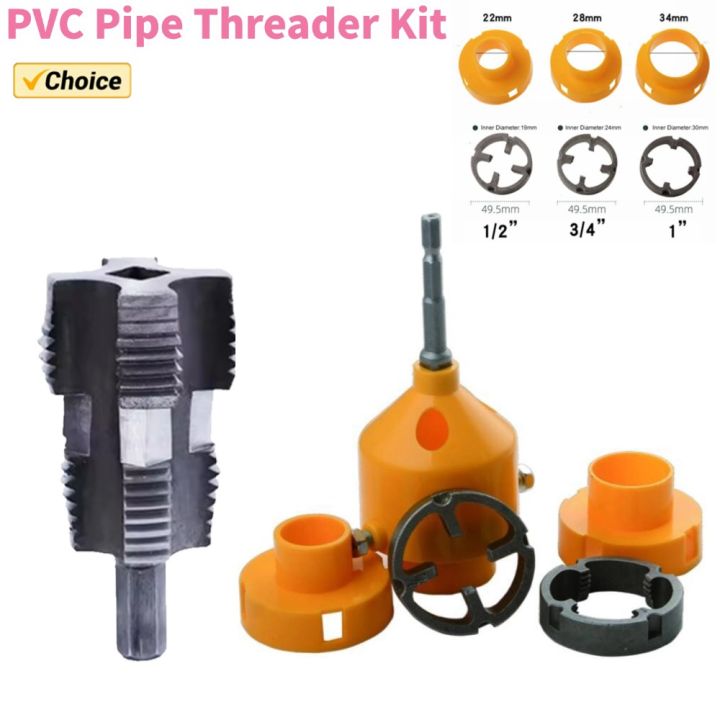 PVC Pipe Threader Kit With 1/2 Inch 3/4 Inch 1 Inch Dies Pipe Round Die ...