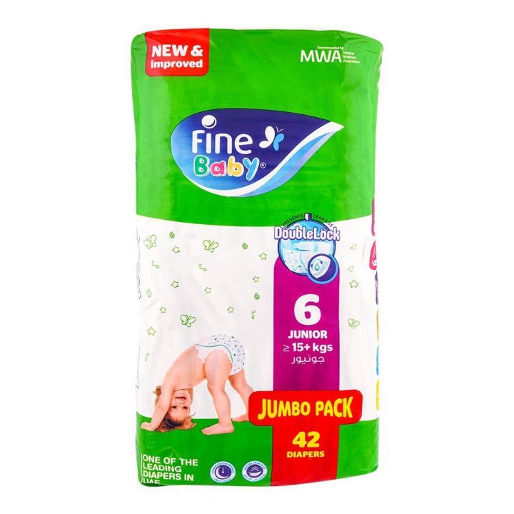 Fine Baby Diapers Junior Size 6 Jumbo Pack 42 Pcs (+15Kgs) | Fine Baby ...