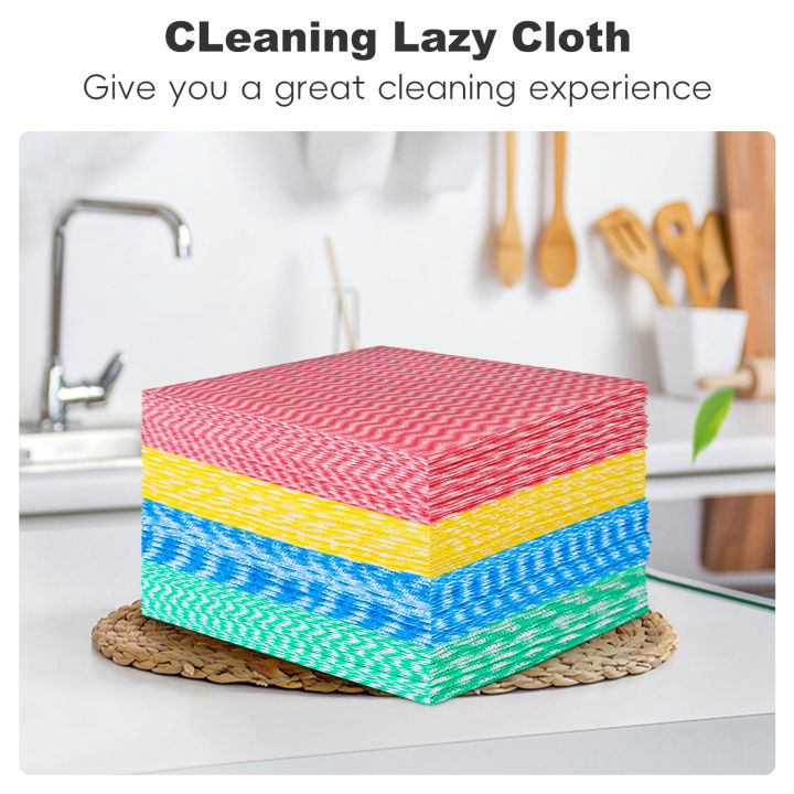 JINYUDOME 11.8x11.8inch Multi-Purpose Disposable Dish Cloths Light Duty ...