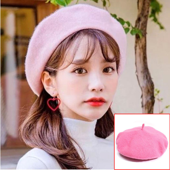 💥Thai stock💥Beret beret hat (adult) plain French beret hat female ...