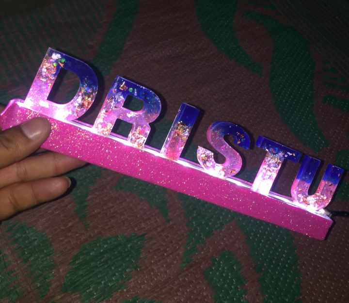 Resin Name Tag || Dristu || With Light | Daraz.com.np