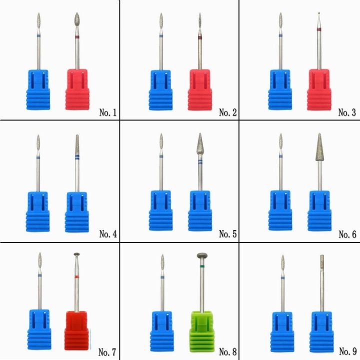 2Pcs Russian Manicure Drill Bits Set Cylinder/Flame Cuticle Bit 3/32 ...