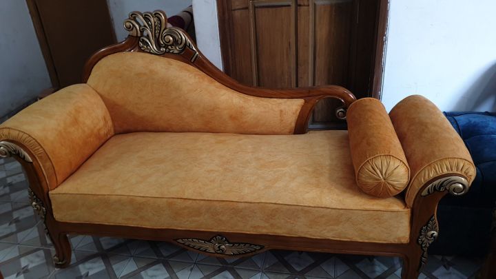 simple Divan sofa. segun wood. yellow colour | Daraz.com.bd