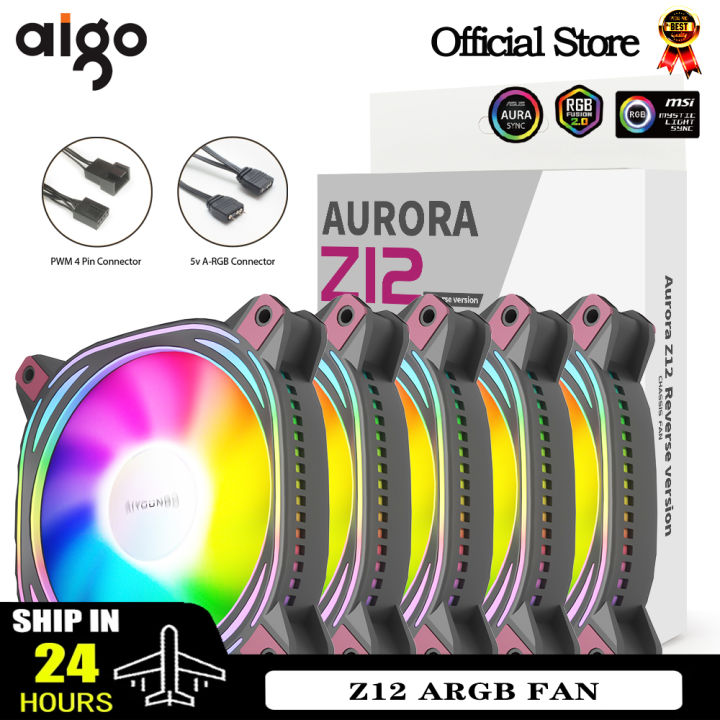 Aigo Z12 Computer Case Fan Reverse Ventoinha PC 120mm Rgb Fan Cooler ...