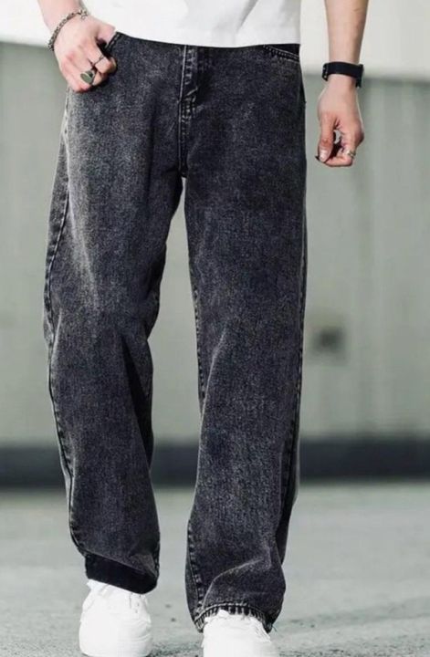 play feel Men jean straight fit mid ries heavy fade stretchable denim ...