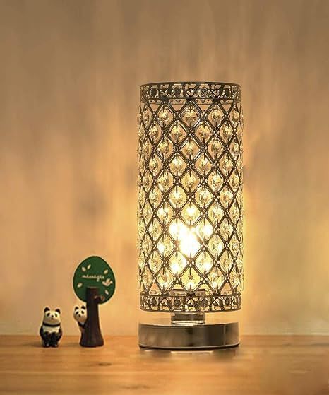Modern Crystal Table Lamp Night Light Lamp Crystals Elegant Bedside ...
