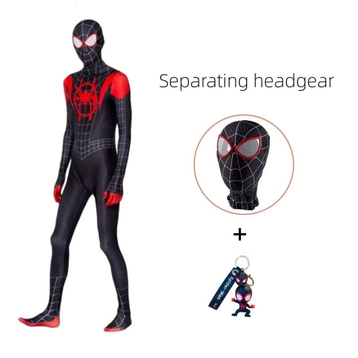 Spider-Verse Cosplay Costume with Gift Genuine Black Spider Design ...