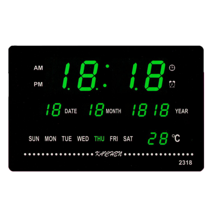 LED digital wall clock JH-2318 green alarm clock 4 Times ready to ship ...