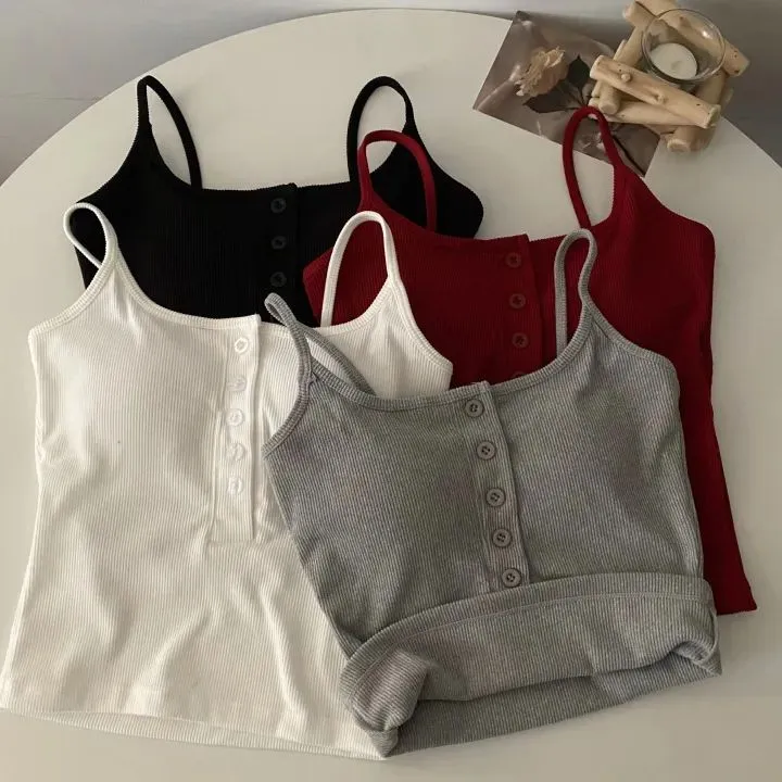 Style Cocoa Knit Snap Down Cami Crop Top For Girls | Daraz.com.np