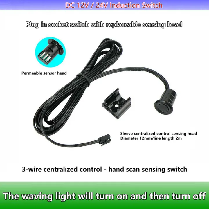 Hot! 12V 24V Touch/Hand Sweep/PIR Motion/Door ON/OFF Kitchen Wardrobe ...