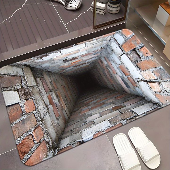 VIKAMA Front Door Doormat—3D Optical Illusion Trap Design, Entrance ...
