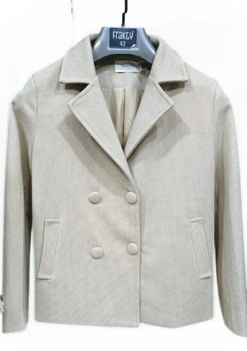 Ladies Woolen Short Length Coat Four Button | Daraz.pk