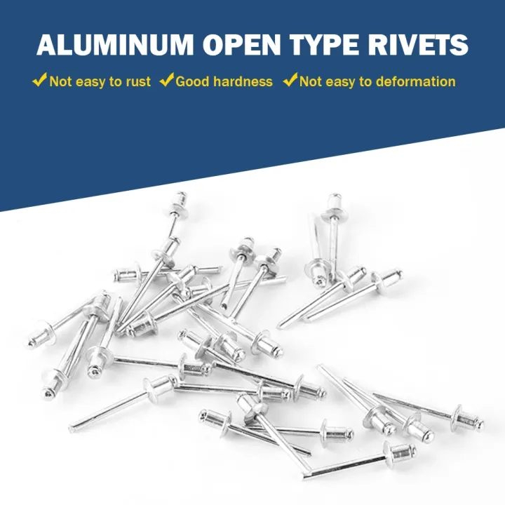 50pcs Flat Round Head Pop Rivets 2.4mm/3.2mm/4mm/4.8mm Hollow Blind ...