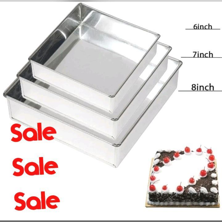 cake mould Set of 3pcs squar shape | Daraz.pk
