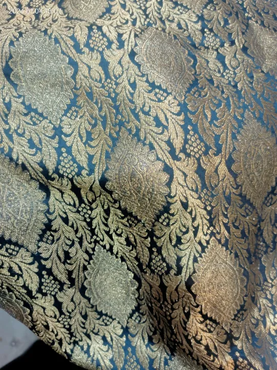 Jamawar Banarsi Fabric Black and gold premium quality | Daraz.pk