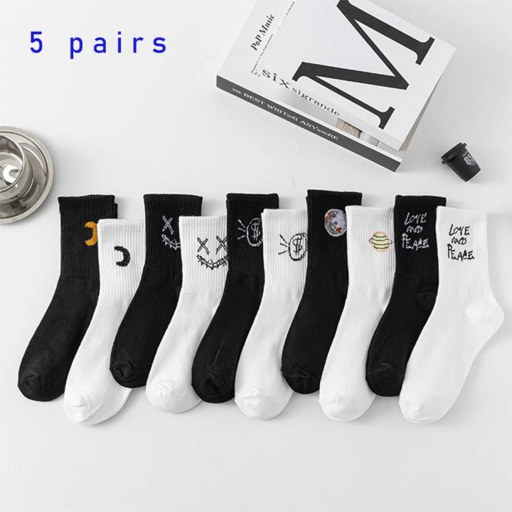 5 Pairs of Men's/women's Long Socks Made of Cotton, Soft and Breathable ...