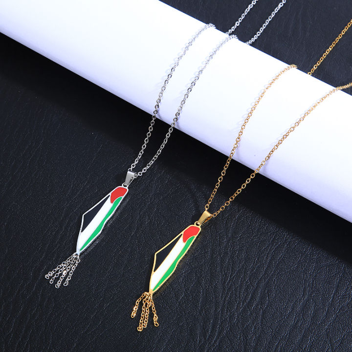 Stainless steel Arab men's and women's necklace Flag Necklace Pendant ...