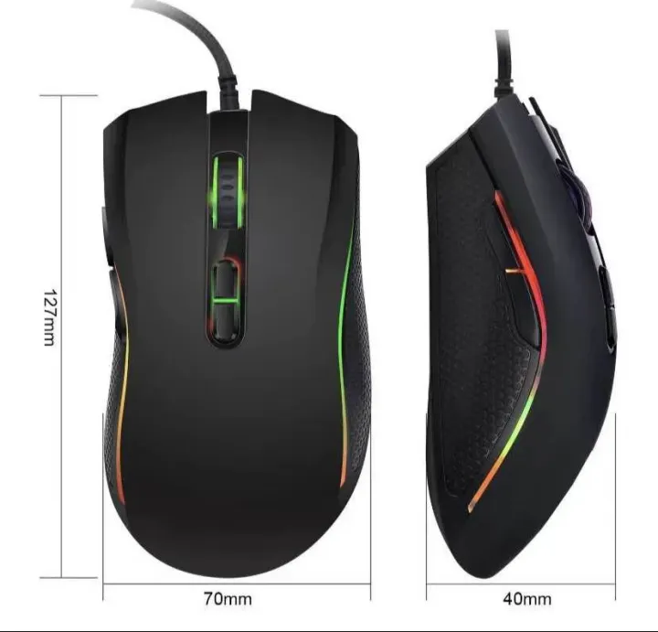 Gaming Mouse RGB with 3200dpi - Breathing LED USB Wired Optical ...