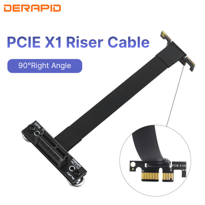 PCIE X1 Riser Cable 90 Degree Right Angle 8Gbps PCIe 3.0 X1 to X1 Extension Cable PCI Express 1x ...