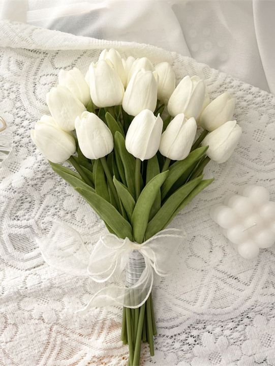 3/5/10PCS Artificial Tulip Flower Bouquet Real Touch PE Foam Artificial ...