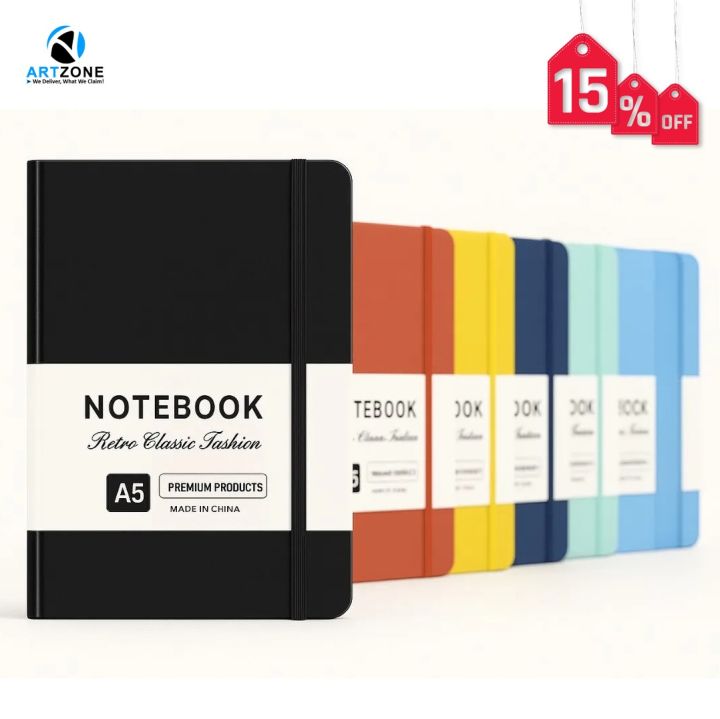 A5 Premium Notebook with Elastic Band | Classic Imported Elastic Strap ...