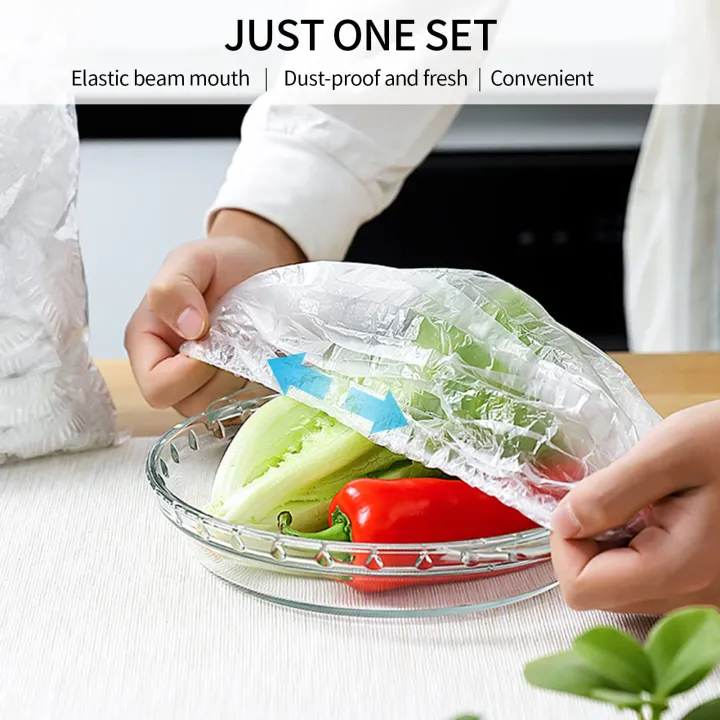 100 Pieces Plastic Wrap, Extra Thick Disposable Plastic Wrap - Clear ...